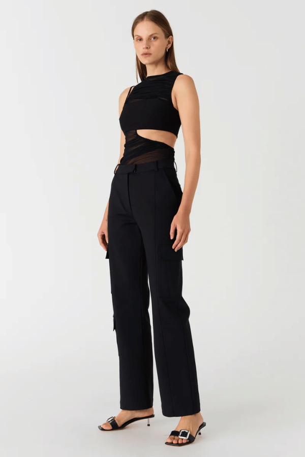 Misha | Esme Mesh Top Black | Girls with Gems - Girls With Gems