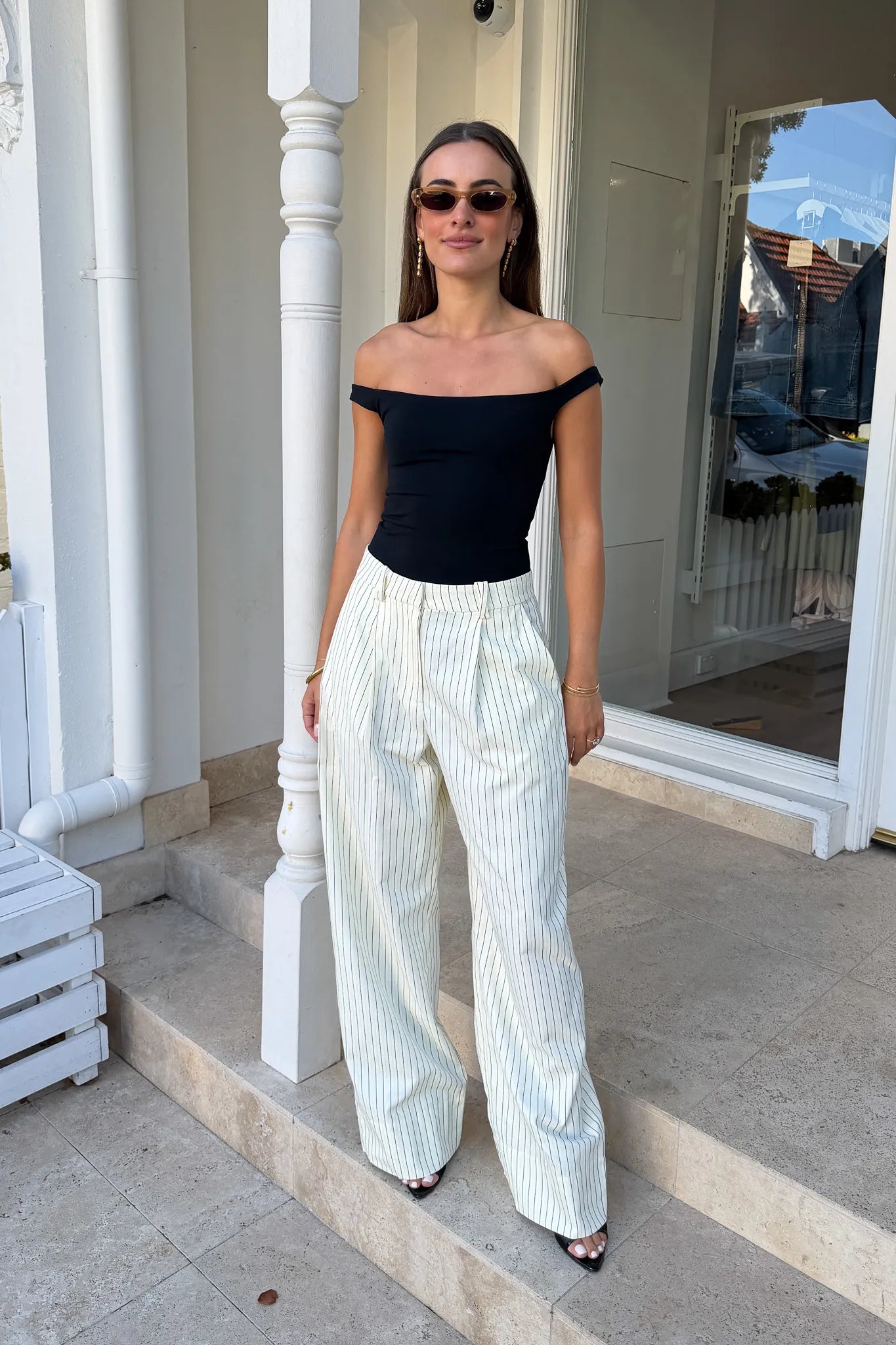 Tailored Pinstripe Pant Butter — Pants | Girls with Gems