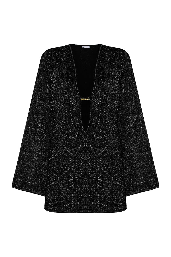 Oséree | Glazed Lumiere Kaftan Black | Girls with Gems