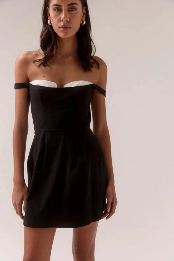 Sovere | Lure Mini Dress Black/White | Girls with Gems