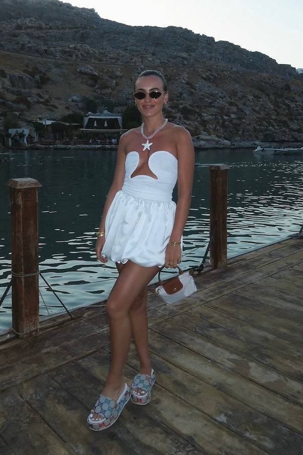 Sneaky Link | Maja Bubble Skirt White | Girls With Gems - Girls with Gems